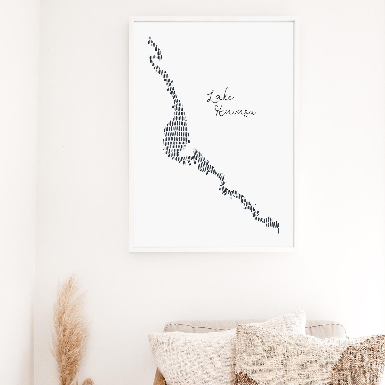 Lake Havasu Map Print | Arizona Lake Sign for Modern Minimalist ...