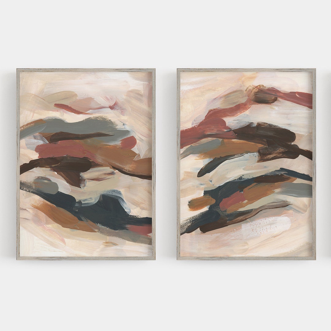 Earth Tone Modern Abstract Painting Autumn Artwork Contemporary Large ...