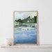 Lake Painting Lakeside Scene Landscape Artwork Lakefront Cabin Art ...