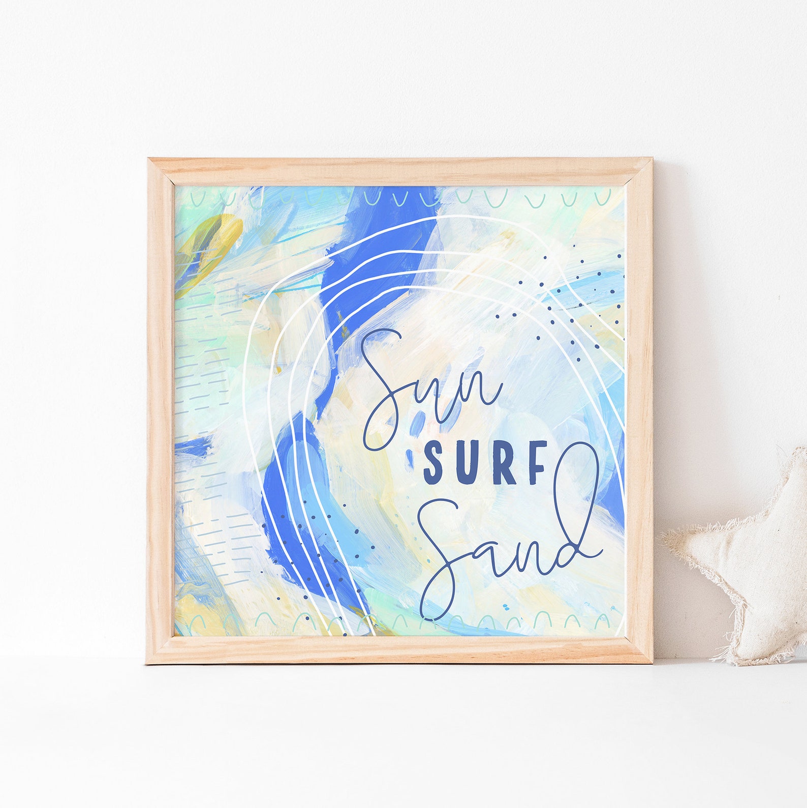 Sun Surf Sand Sign Modern Beach House Decor Coastal Nursery - Etsy