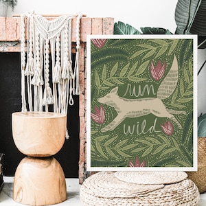 Run Wild Quote Art | Fox Print Modern Nursery Decor Scandi Artwork With ...