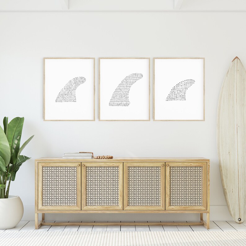 Surfboard Fin Art Modern Surfer Nursery Decor Minimalist Beach - Etsy