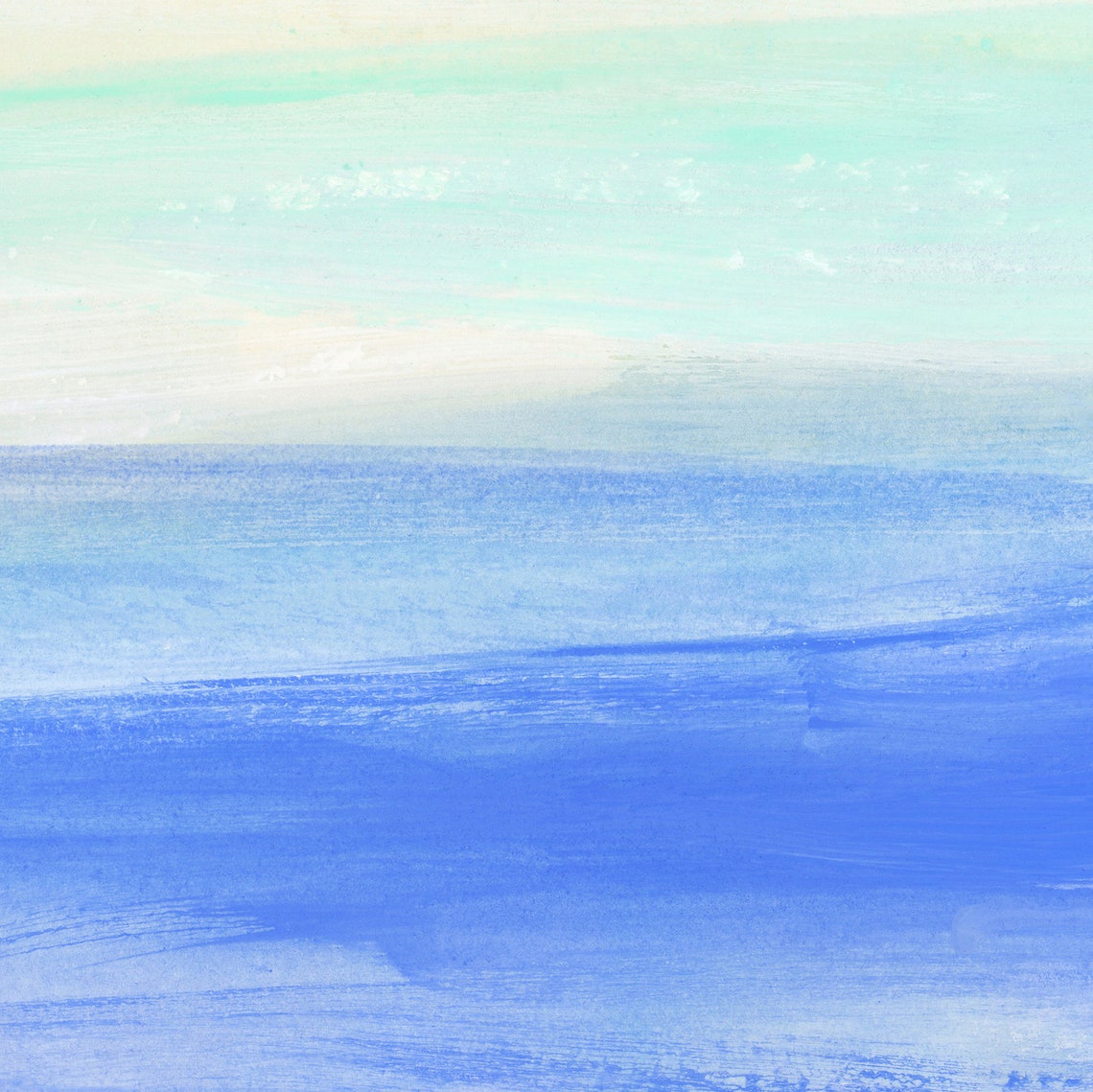 Coastal Watercolor Painting | Abstract Art in Blue, Turquoise & Mint ...