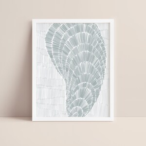 Mussel Seashell Artwork | Modern Coastal Decor Beach Wall Poster for ...