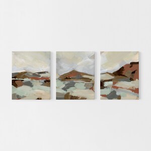 Desert Wall Art | Southwestern Landscape Painting Triptych, Modern ...