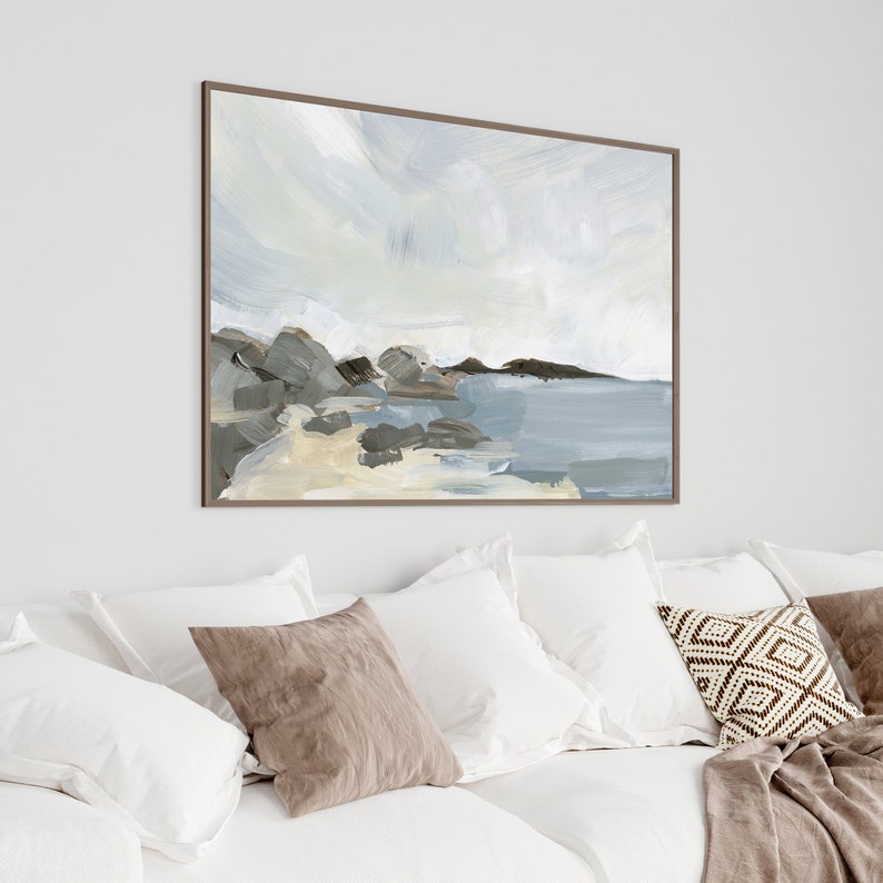 Coastal Wall Art Landscape Seashore Painting Shoreline Art - Etsy