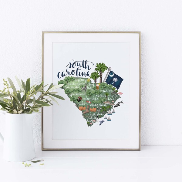 South Carolina Print - Etsy