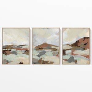 Desert Wall Art | Southwestern Landscape Painting Triptych, Modern ...