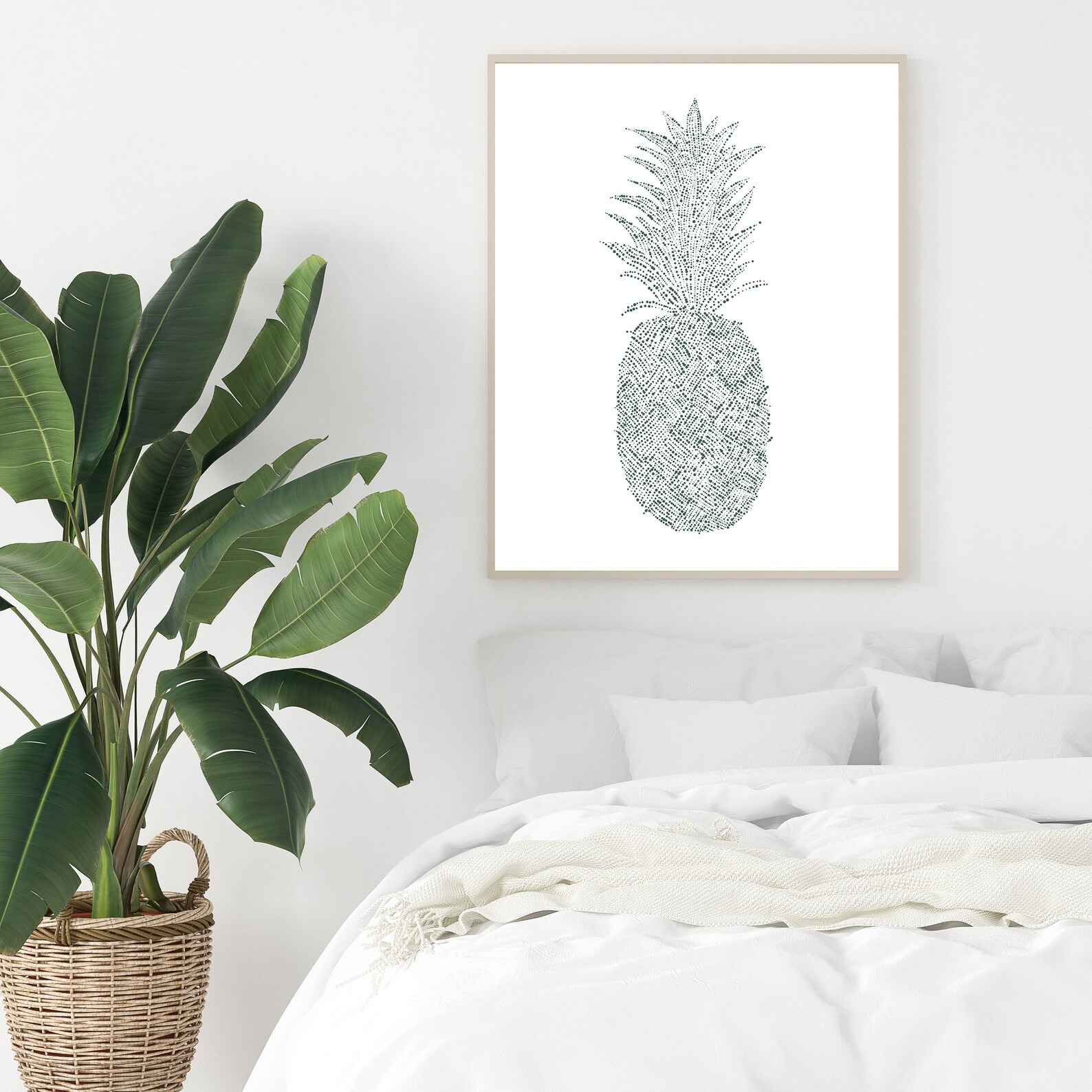 Pineapple Print Large Ananas Poster Modern Minimalist Boho | Etsy