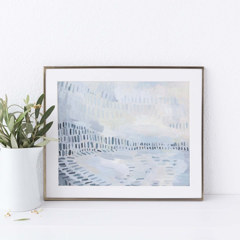 Coastal Art Light Blue Modern Coastline Landscape Decor Beach - Etsy