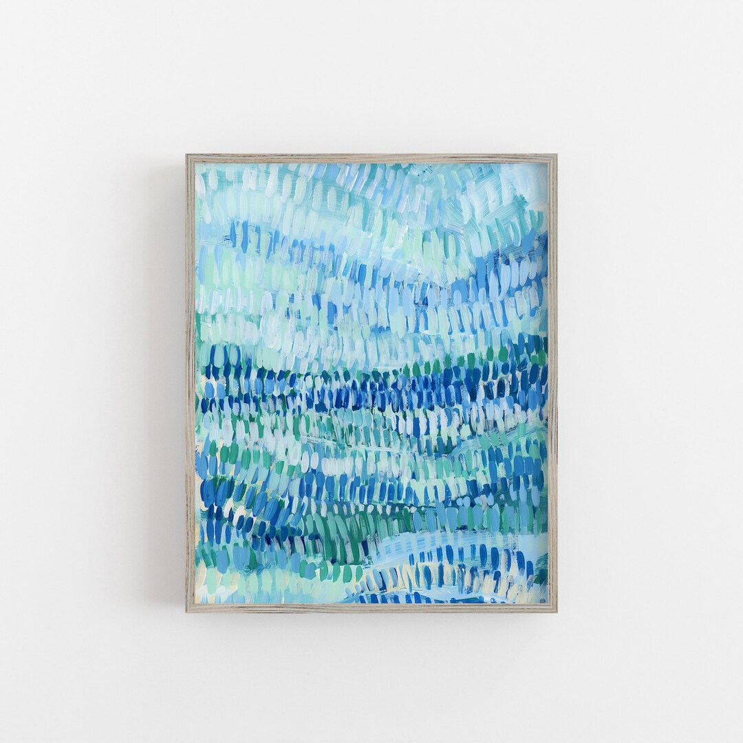 Abstract Aqua Blue Turquoise Underwater Sea Ocean Painting | Modern ...