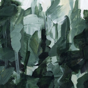 Pine Painting Tree Line Art Modern Cabin Gallery Winter Forest Woodland ...