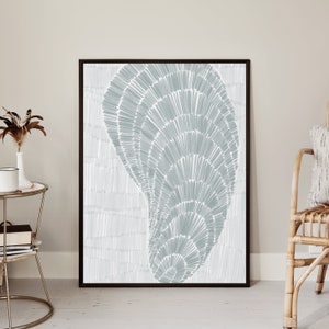 Mussel Seashell Artwork | Modern Coastal Decor Beach Wall Poster for ...