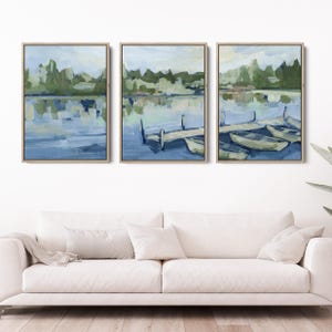 Lake House Decor | "the Lakeside Dock" - Set of 3 - Art Prints or ...