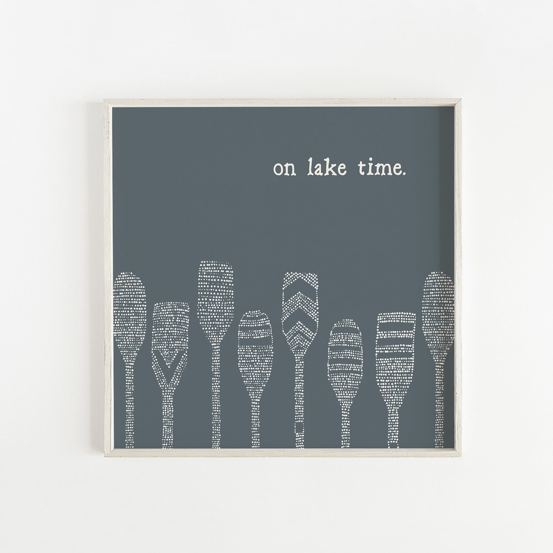 On Lake Time Print Paddle Decor Lake House Gift Artwork Blue - Etsy