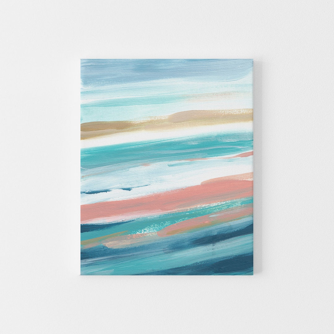 Beach Painting Print Tropical Surf Artwork Modern Abstract Beach Decor ...