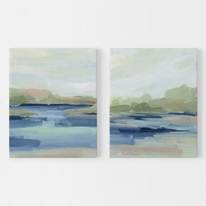 Lake Wall Art Painting | Modern Lakehouse Statement With Lakefront ...