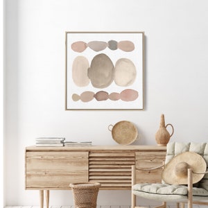 Minimalist Neutral Earth Tones Watercolor Painting Circle Artwork Large ...
