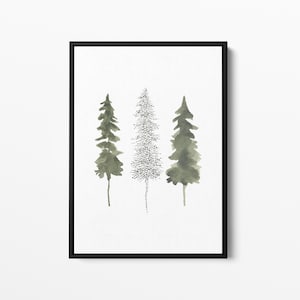 Scandinavian Winter Decor | Pine Tree Art, Evergreen Nordic Christmas ...
