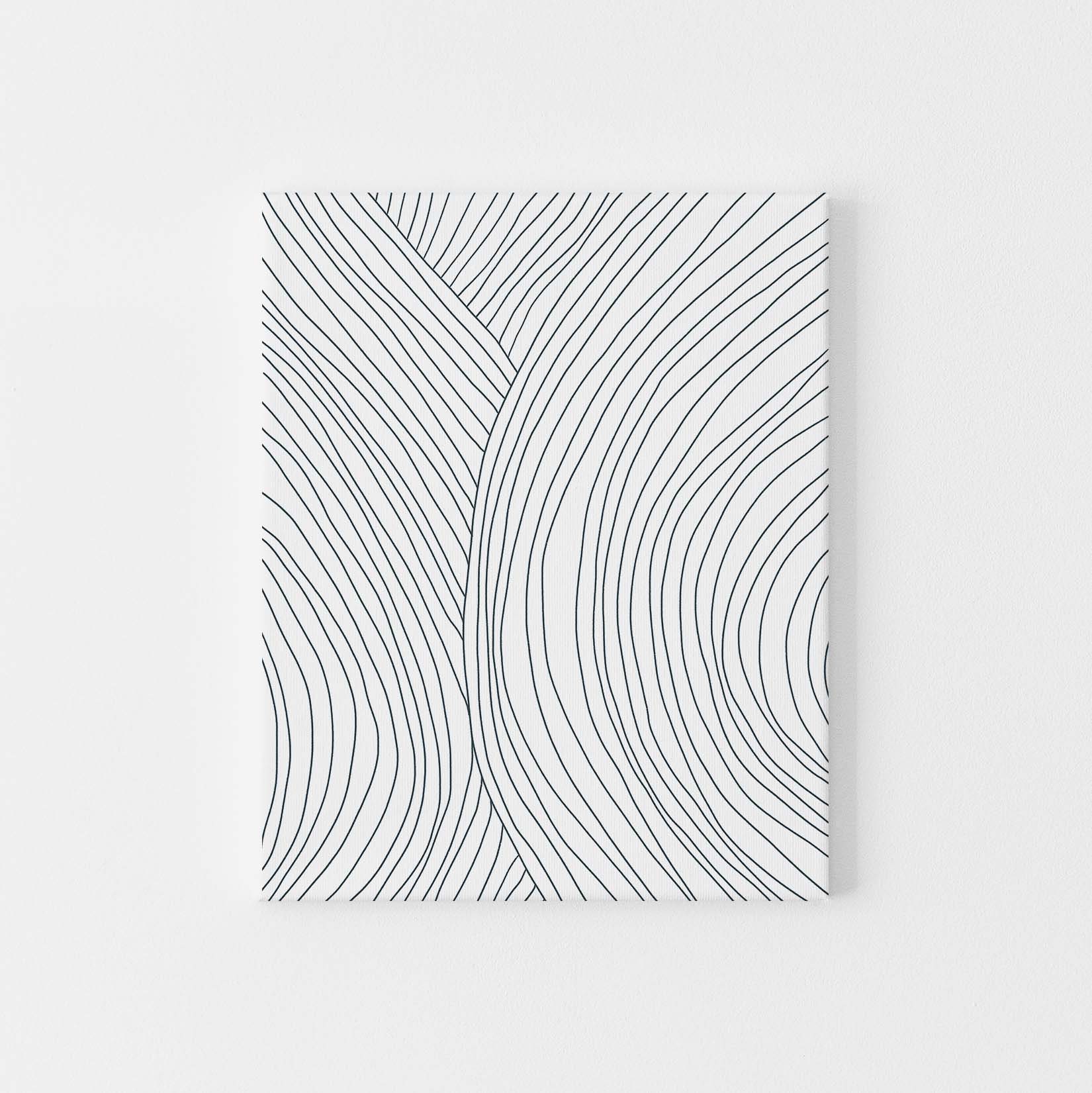 Minimalist Art Line Illustration Blue and White Modern - Etsy