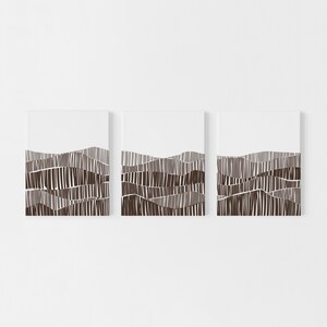 Mountain Print Set Triptych Modern Cabin Decor Minimalist Nordic Lodge ...