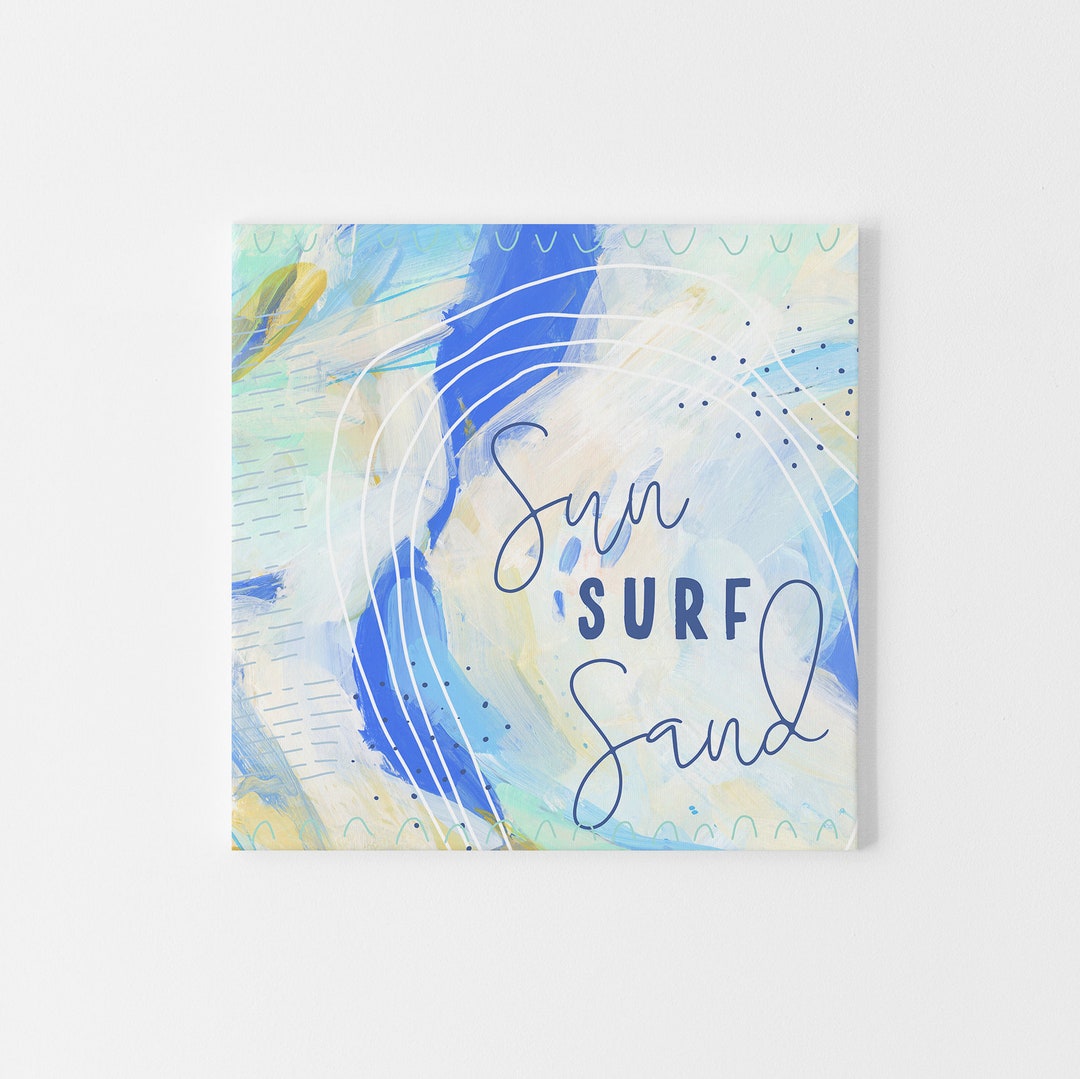 Sun Surf Sand Sign Modern Beach House Decor Coastal Nursery - Etsy