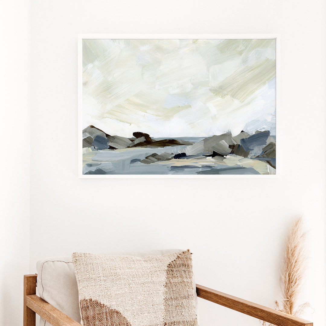 Coastal Art | Seashore Painting for Beach House Poster Neutral Sea ...