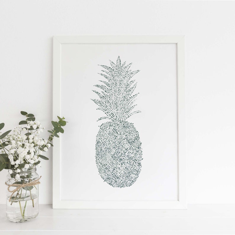 Pineapple Print Large Ananas Poster Modern Minimalist Boho - Etsy