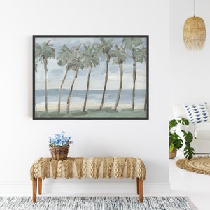 Palm Tree Landscape Painting Beach Print Decor California Surf Coastal ...