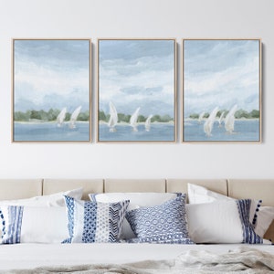 Coastal Landscape Painting Beach House Decor Hamptons Style Living Room ...