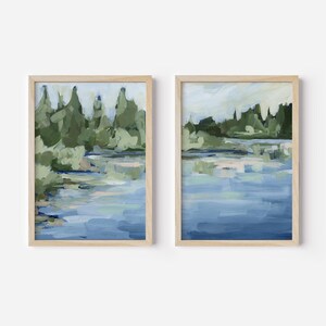 Lake Landscape Artwork | Lakescape Painting for Modern Lakefront Decor ...