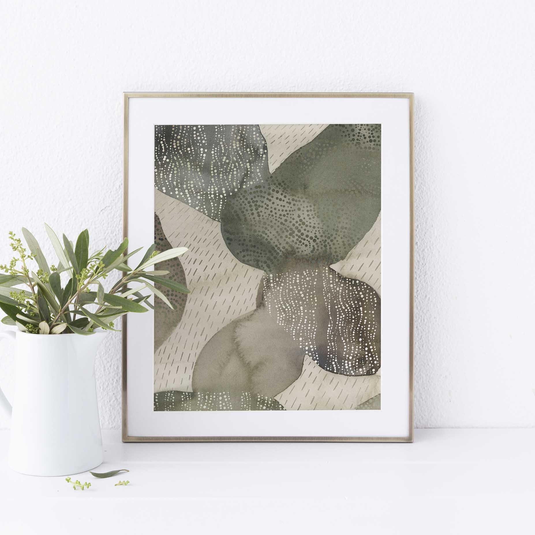 Abstract Print Stone Inspired Artwork Modern Forest Decor | Etsy