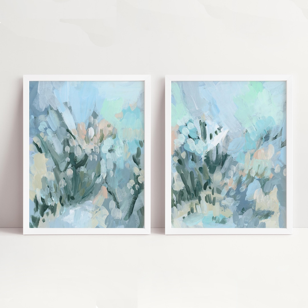 Abstract Painting | "brambled Shoreline Diptych" – Set of 2 – Art ...