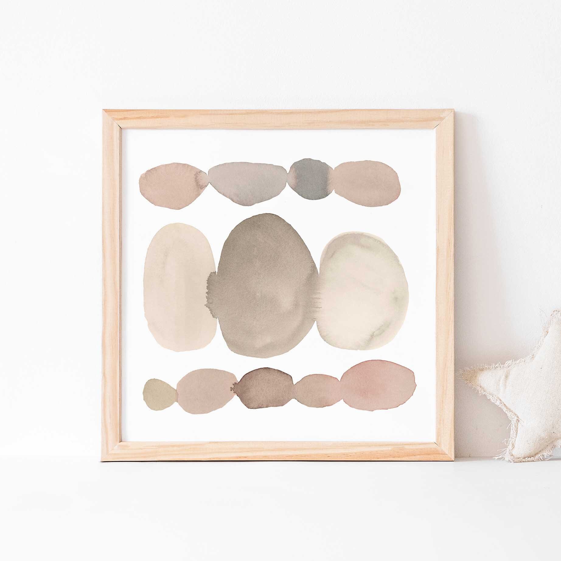 Minimalist Neutral Earth Tones Watercolor Painting Circle - Etsy