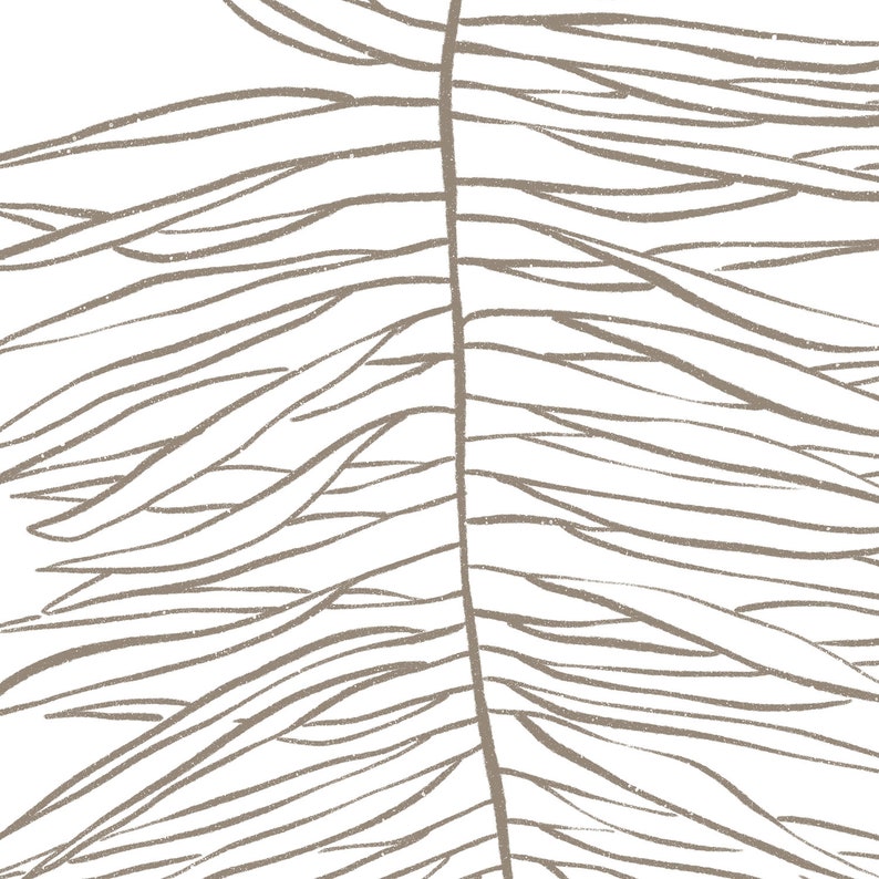 Palm Frond Art Modern Line Drawing Simple Nature Wall Poster - Etsy