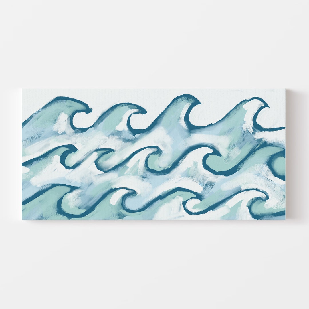 Beach Waves Artwork | "roaring Seas Panoramic" - Art Print or Canvas - Etsy