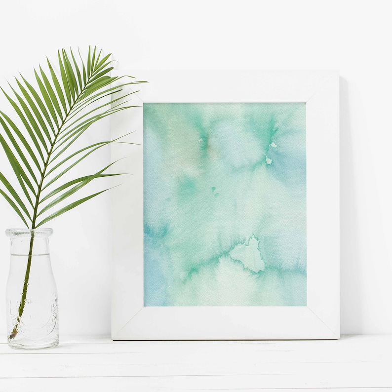 Coastal Wall Art Blue Green Watercolor Beach Ocean Sea | Etsy