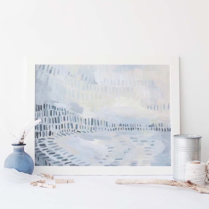 Coastal Art Light Blue Modern Coastline Landscape Decor Beach - Etsy