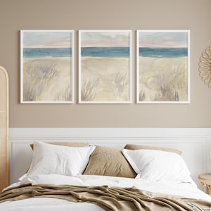Beach Watercolor Painting Seascape Artwork | Coastal Home Decor ...