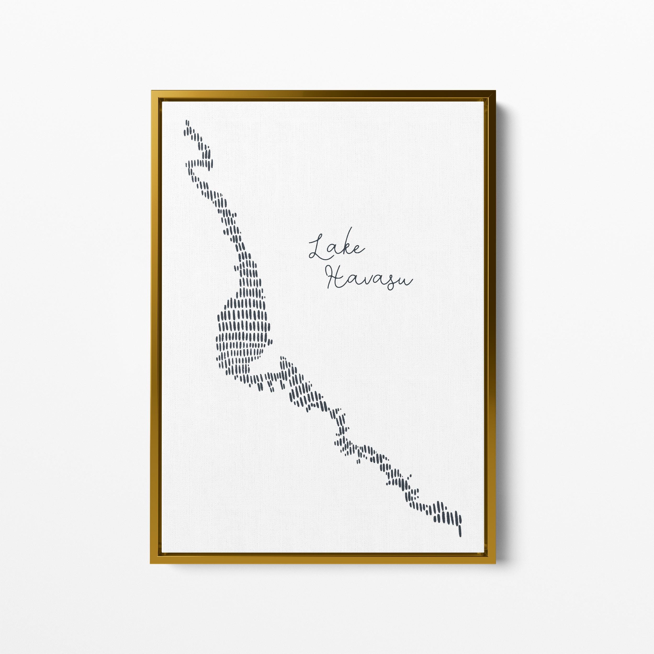 Lake Havasu Map Print | Arizona Lake Sign for Modern Minimalist ...
