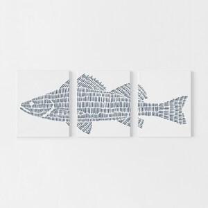 Lakehouse Wall Artwork | Fisherman Lake Home Fishing Triptych Art ...