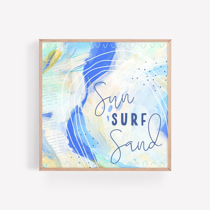 Sun Surf Sand Sign Modern Beach House Decor Coastal Nursery - Etsy