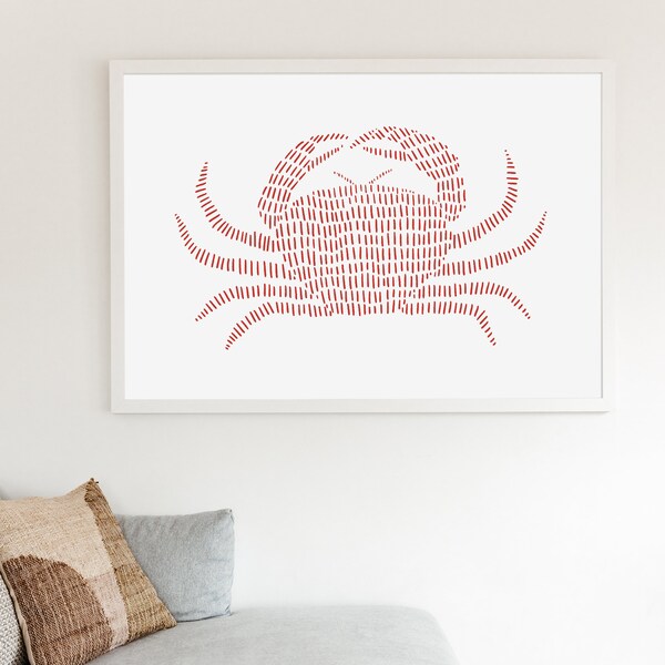Red Crab Print - Etsy