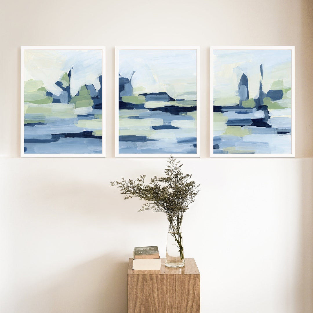 Abstract Landscape Painting Lake Decor Lake Painting Modern - Etsy