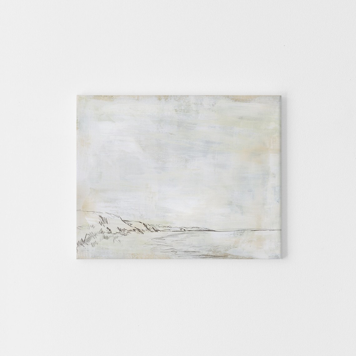Coastal Bluff Painting | Rustic Beach Scene Seascape Decor for Seaside ...