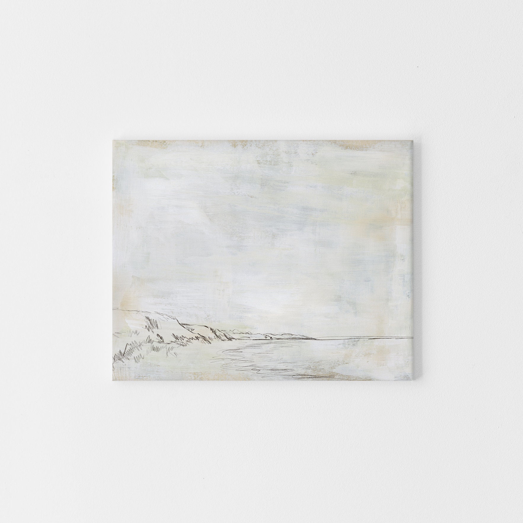 Coastal Bluff Painting | Rustic Beach Scene Seascape Decor for Seaside ...
