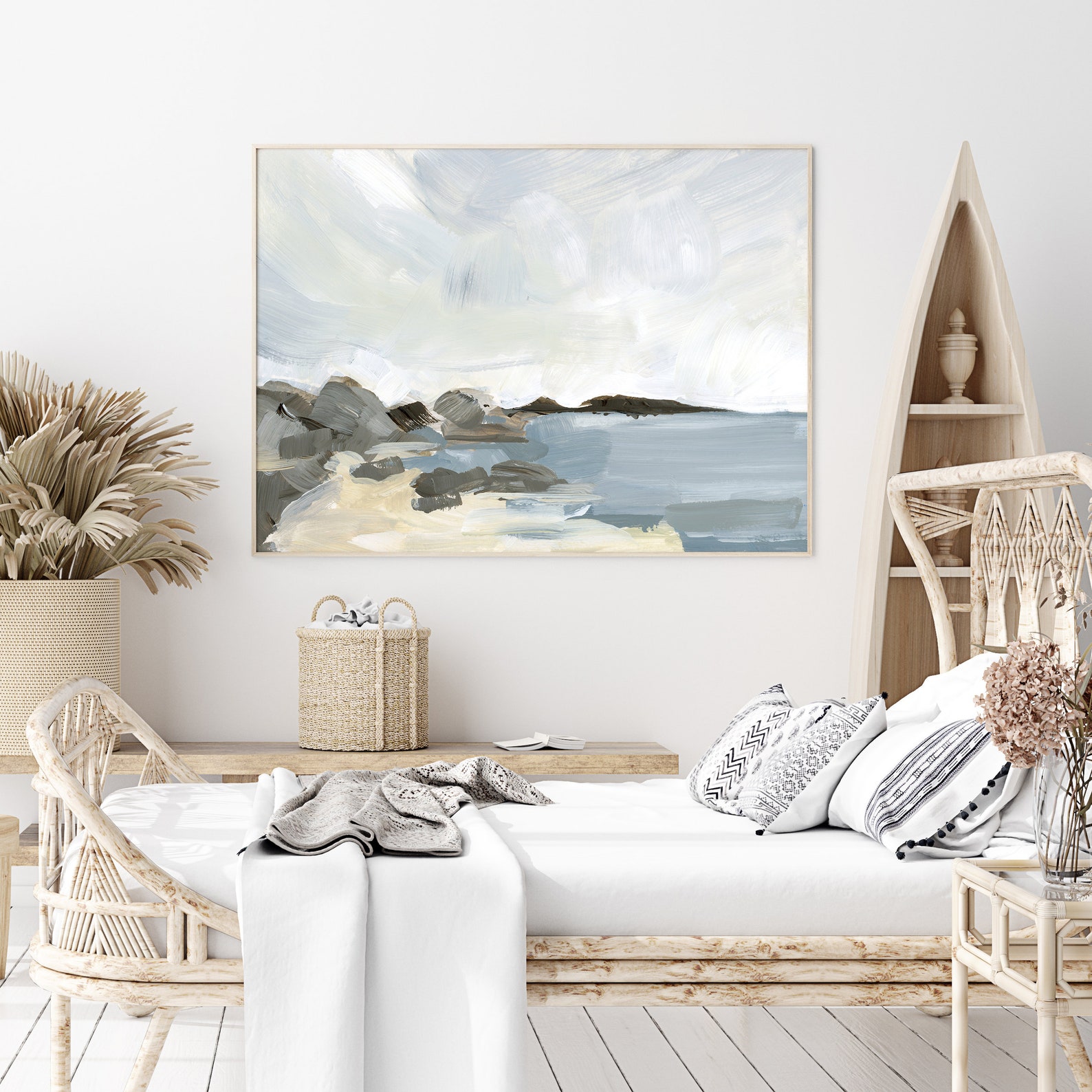 Coastal Wall Art Landscape Seashore Painting Shoreline Art - Etsy