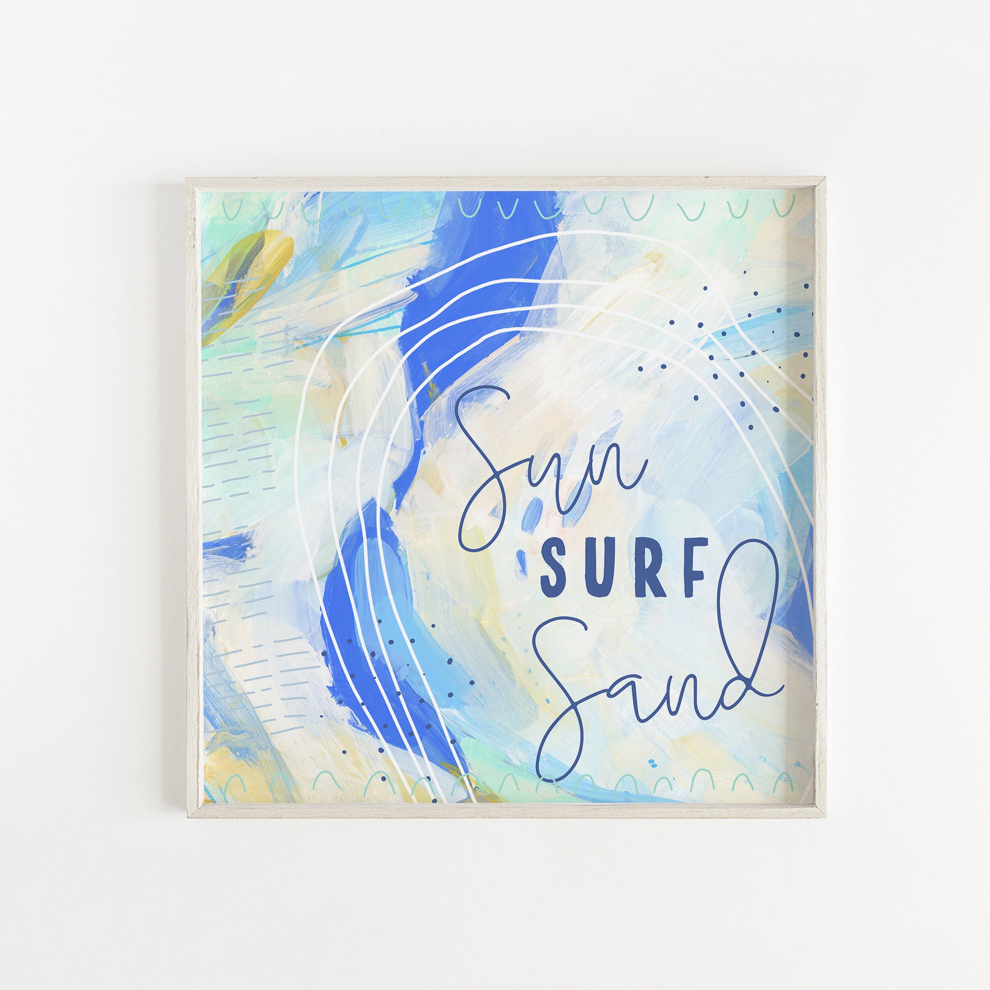 Sun Surf Sand Sign Modern Beach House Decor Coastal Nursery - Etsy