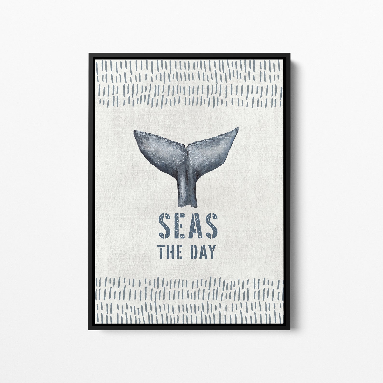 Seas the Day Art Poster Ocean Quote Artwork Nautical Decor Whale Tail ...
