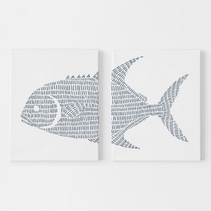 Permit Fish Print Set | Beach House Ocean Coastal Decor for Gift ...